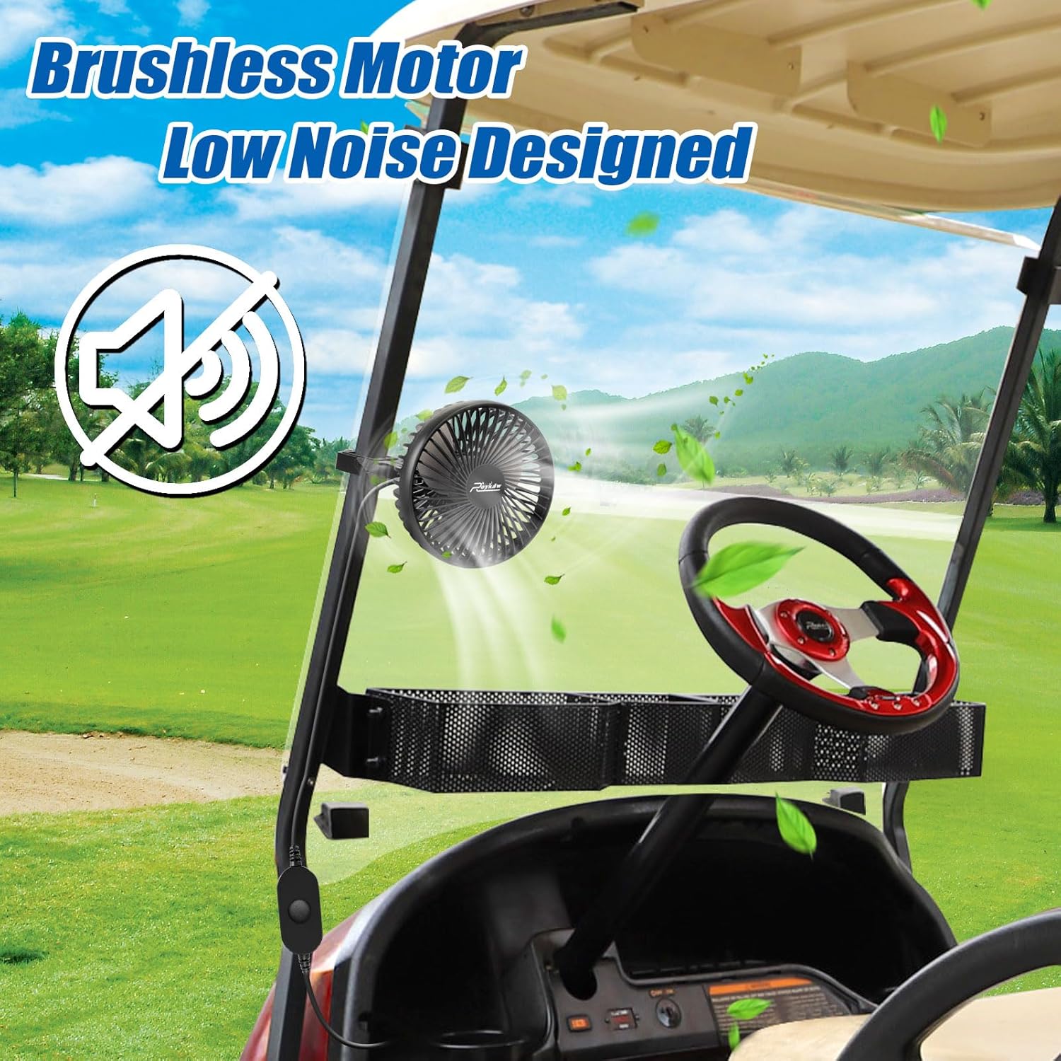 2pcs Golf Cart Fan Portable USB Input For EZGO Club Car Yamaha – Roykaw ...